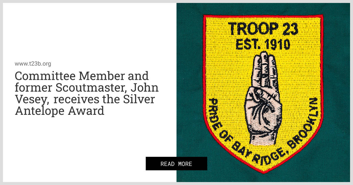 Committee Member and former Scoutmaster, John Vesey, receives the ...