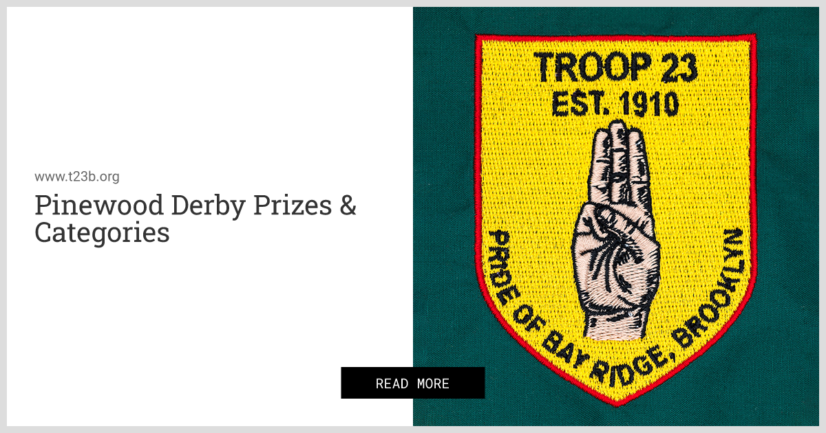 Pinewood Derby Prizes & Categories